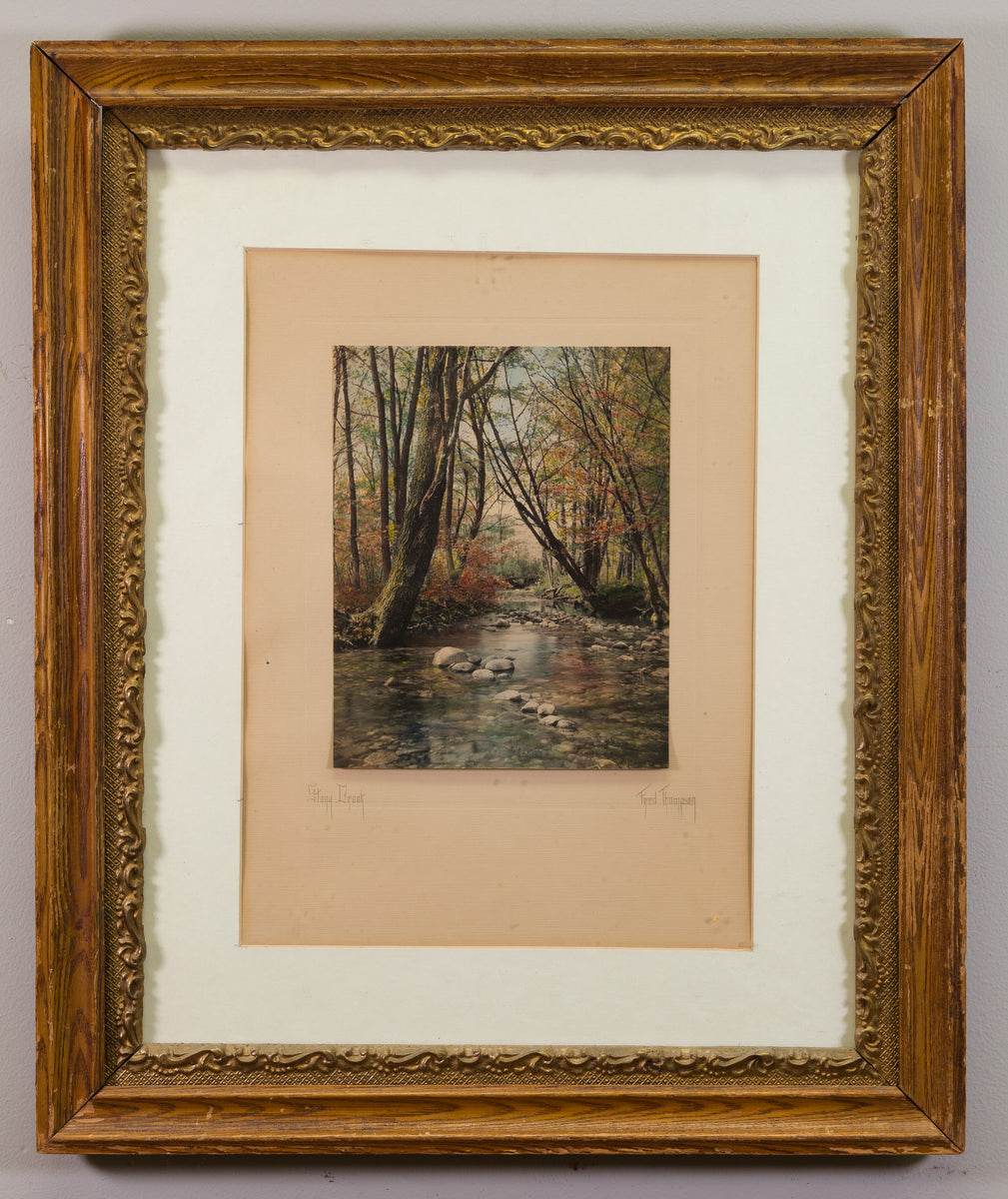 "Stony Brook" - Fred Thompson Antique Hand Colored Photograph - Framed ...